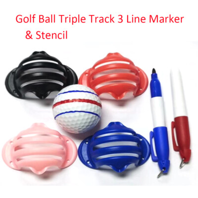 Golf Ball Marker Ball Triple Track 3 Line Marker Golf Mark Stencil with ...
