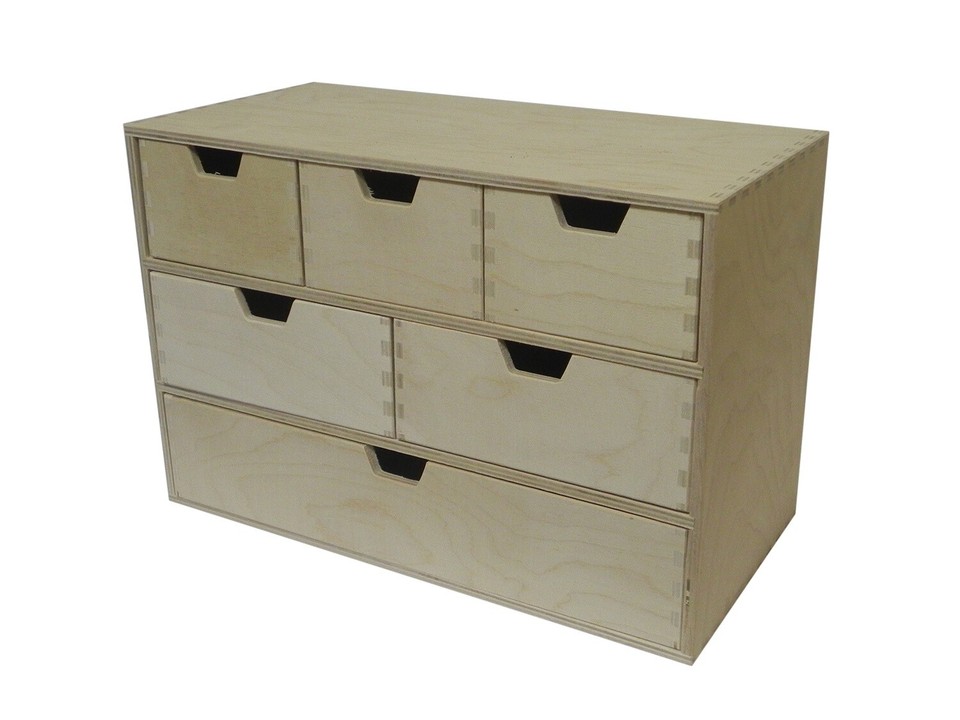 Wooden Drawer - Box Desktop Office Desk Storage Decoupage Unpainted 11 ...