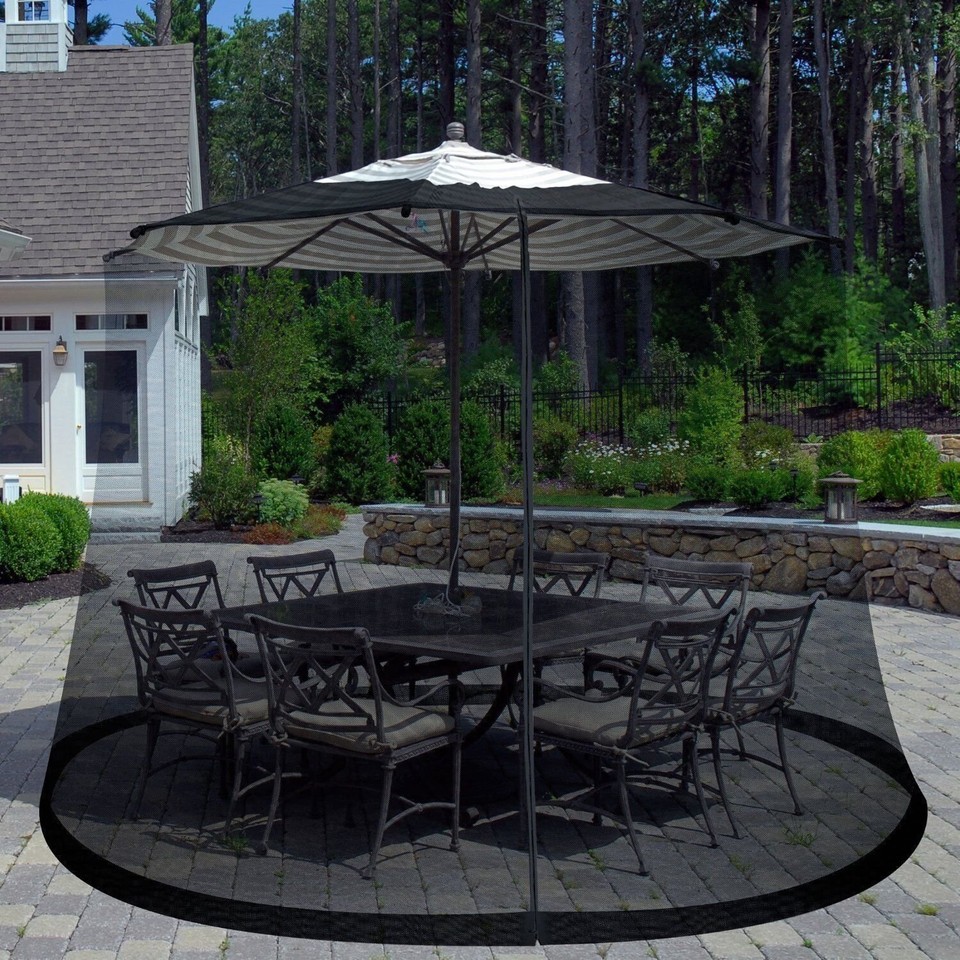 Outdoor Umbrella Table Screen Outdoors Patio Mosquitoes Bug Enclosure ...