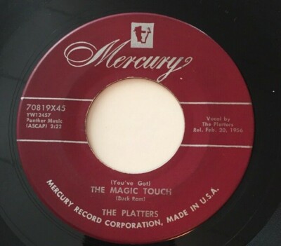 THE PLATTERS, THE MAGIC TOUCH #70819, MERCURY, 1956, 45 record, pop | eBay