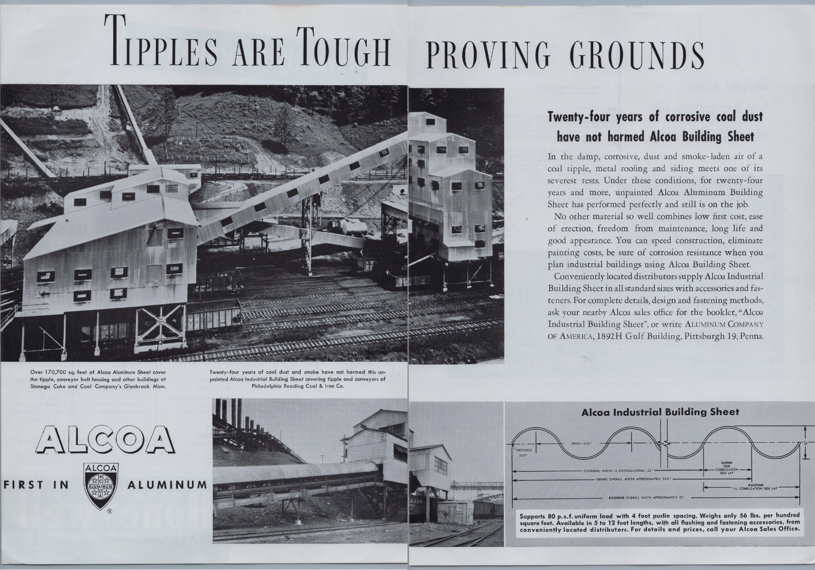1950 Alcoa Aluminum Vintage Ad Stonega Coke & Coal Tipple Glenbrook ...