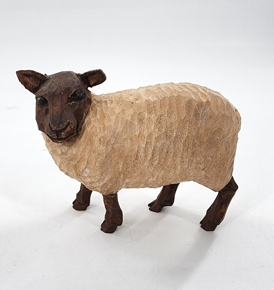 S. Arthur Shoemaker Wood Hand Carved SHEEP '01 Carving Folk Lancaster ...