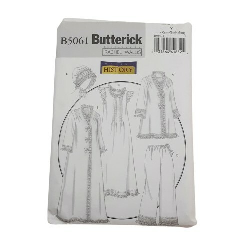 Butterick B5061 Victorian Nightgown, Robe, Bonnet & Pajamas Sz XSM ...