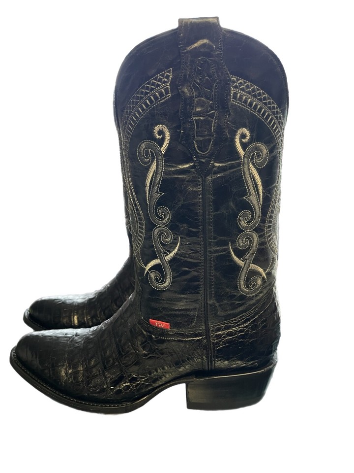 Bota de Hombre Vaquera punta Oval Piel Exotica caiman panza | eBay