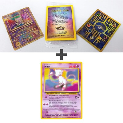 Ancient Mew SEALED Pokemon TCG Double Holo Foil RARE 2000 Promo + Mew ...