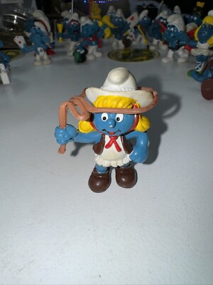Smurfs 20147 Cowgirl Smurfette Vintage Smurf Figure PVC Toy 80's ...