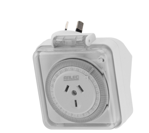 Heavy duty outdoor timer Arlec 24hr IP44 M40 switch pumps pool spa ...