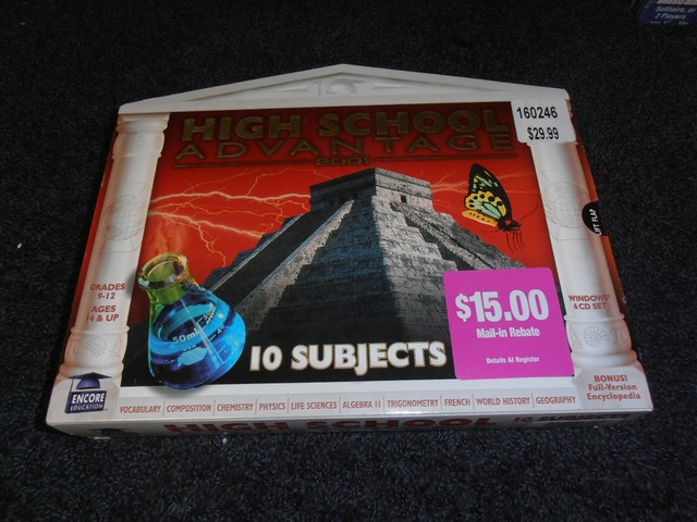 High School Advantage 2001 PC 6 Cd-rom Set 10 Subjects Grades 9-12 Ages ...