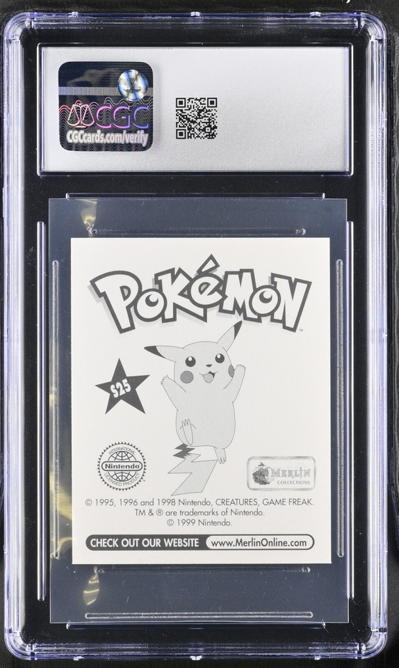 Mew 1999 Merlin Pokemon Sticker Gold Cracked Ice S25 CGC 10 | eBay