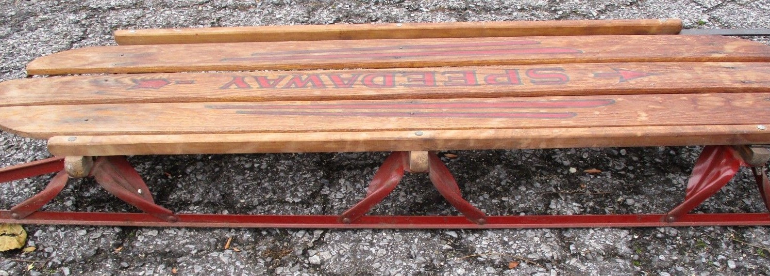 VINTAGE WOOD SLED Speedway by Gladding 61" With Steering Snow Ready | eBay