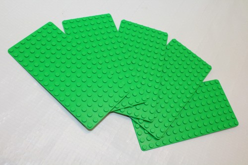 LEGO MiniFigure Base Plate 8x16 Green - LOT of 5 - Thin Small Stud ...
