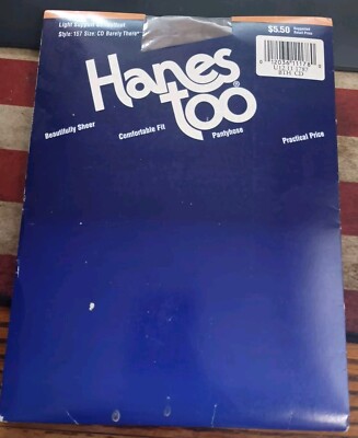Hanes Too Pantyhose Light Support Sandalfoot Style 157 SIZE CD Barely ...