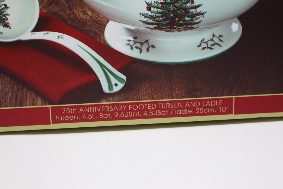 Spode Christmas Tree 75th ANNIVERSARY Footed Covered Tureen Ladle NEW ...