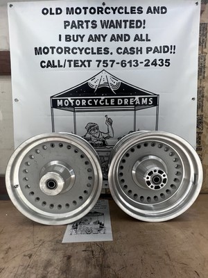 Harley Softail FLSTF Fat Boy Front & Rear Solid Wheel Rim 17x3.5 17x6 ...