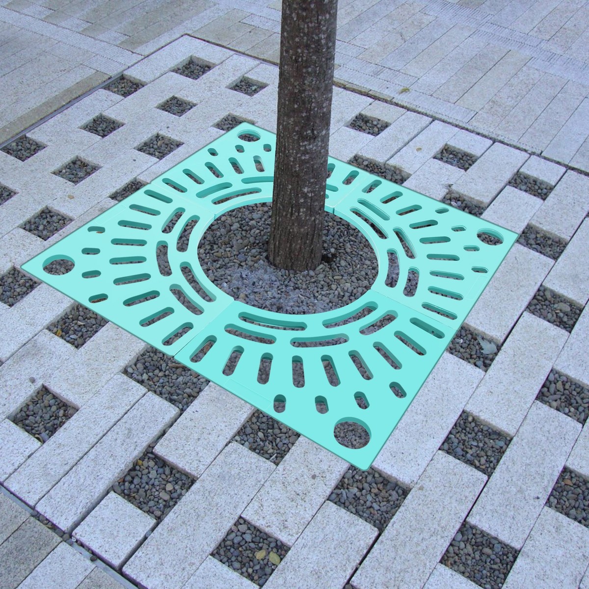 The Grate 31.5x31.5 Inch Composite Tree Grate - Green Resin Tree Cover ...