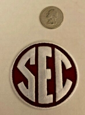 2.5" SEC Or Southeastern Conference Maroon & White Iron On Patch Very ...