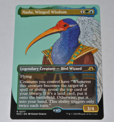 MTG Nadu, Winged Wisdom Modern Horizons 3 0377 Borderless Rare | eBay