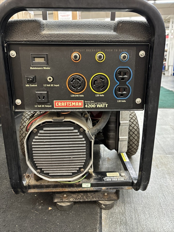 Craftsman Portable Generator 4200 Watts, Dolly Style Handle, Recoil ...