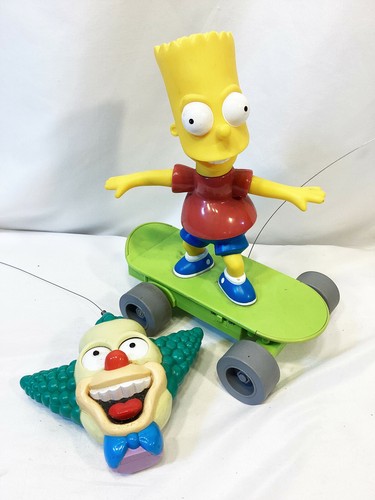 BART SIMPSON on SKATEBOARD Remote Control Toy Vintage Simpsons Krusty ...