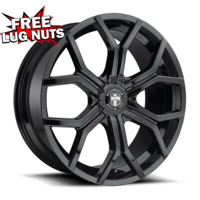 22 inch 22x9.5 DUB 1PC S208 ROYALTY GLOSS BLACK wheel 6x5.5 6x139.7 +30 ...