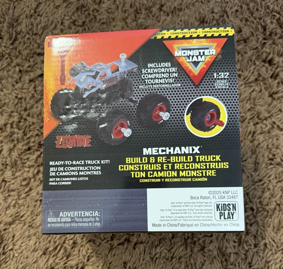 NIP Monster Jam Zombie Mechanix 1:32 Ready to Race Truck Kit Gift Ready ...