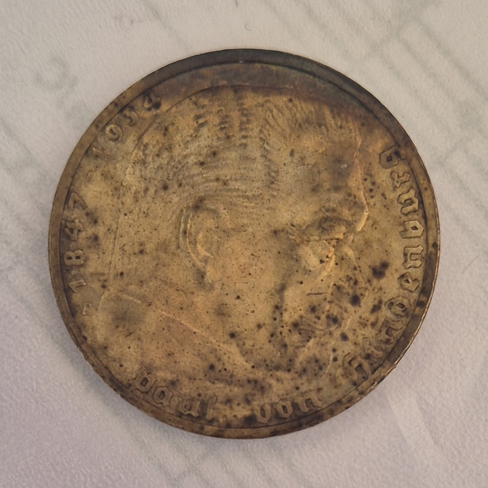 5 Reichsmark 1935 Deutsches Reich (Drittes Reich) Hindenburg Münze ...