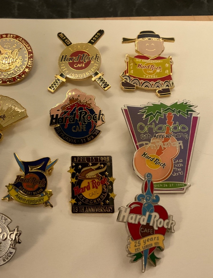 Hard Rock Cafe Lot of 14 Anniversary Pins Vintage pre-1999 | eBay
