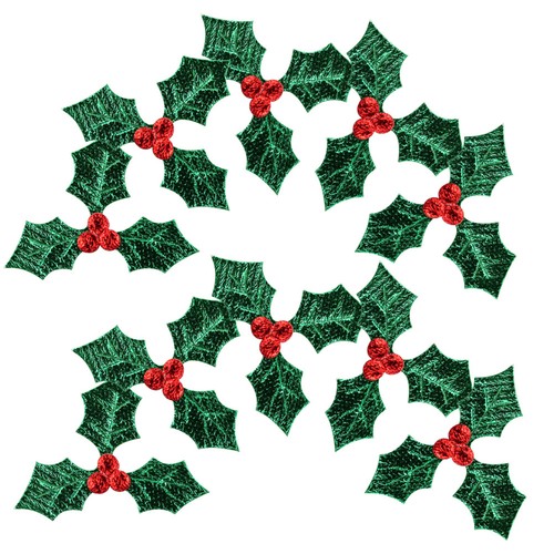 100 Pcs Christmas Ornaments Pendants Man Holly Trim Miniature Crafts ...