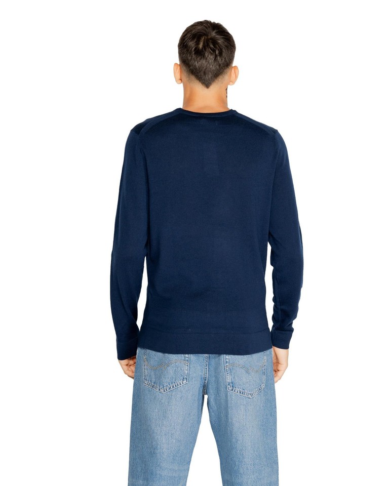 Calvin Klein Crew Neck Sweater Classic Fit Men Blue Sweaters & Knitwear ...
