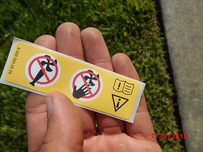 Mercedes-Benz FAN WARNING STICKER W210 E55 S55 C280 E320 S430 CLK55 ...