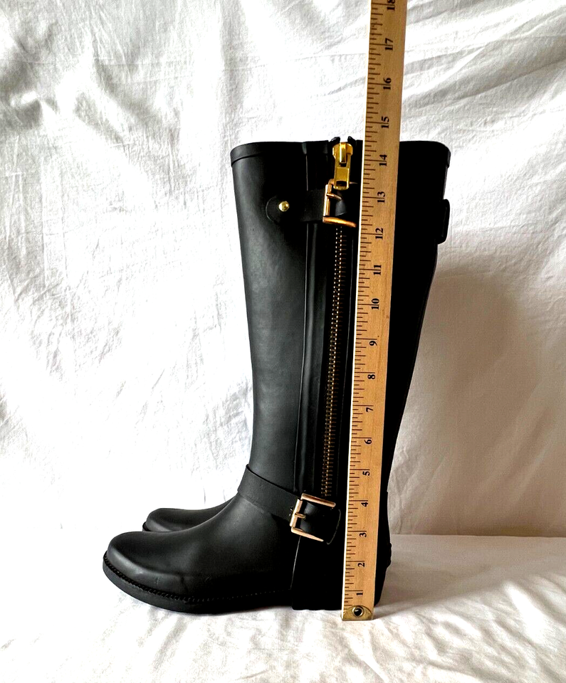 Henry Ferrera Collection Black Faux Rubber Knee High Pull-On Boots ...