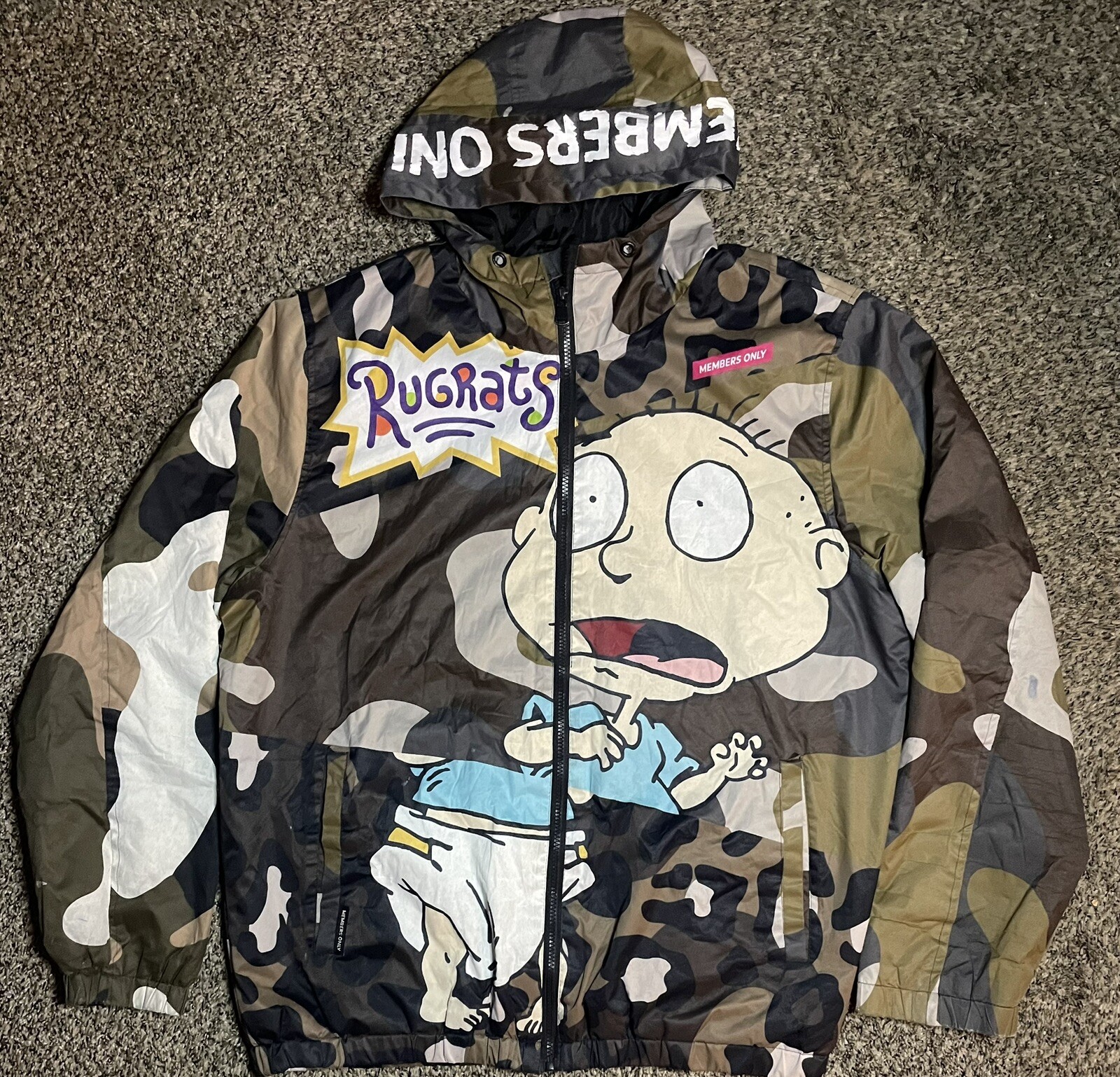 Members Only X Rugrats Nickelodeon Jacket Coat All Ov… - Gem