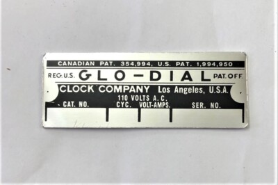 Glo-Dial Neon Clock Tag / Nameplate Replacement (New) | eBay