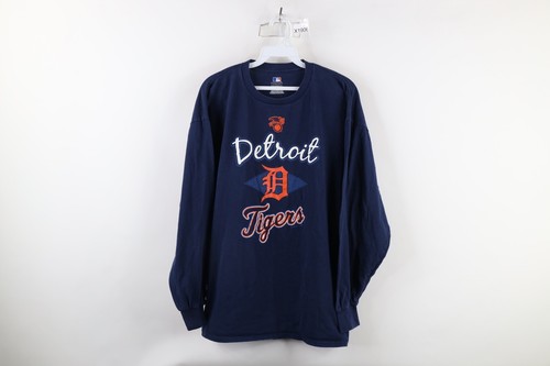 Vintage Mens XL Faded Spell Out Detroit Tigers Baseball Long Sleeve T ...