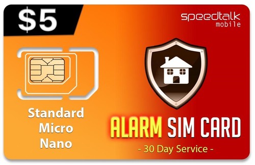 SpeedTalk $5 Alarm SIM Card 5G 4G GSM Home Business Alarm Security ...