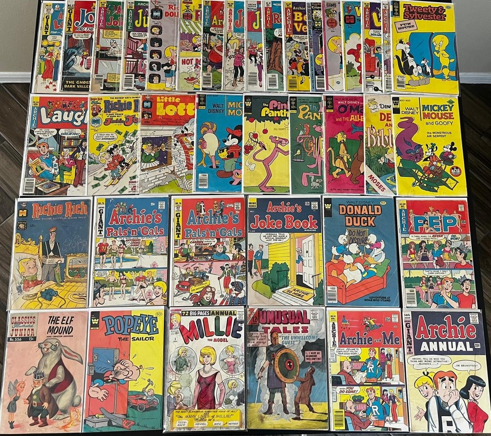 LOT (38) SILVER & BRONZE AGE Comic Books Dell Marvel DC Archie Harvey ...