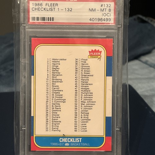 1986-87 Fleer Checklist #132 PSA 8 NM -MT(OC)! | eBay
