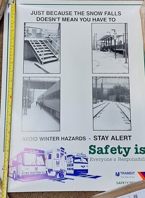 1997 NEW JERSEY TRANSIT SAFETY POSTER | eBay
