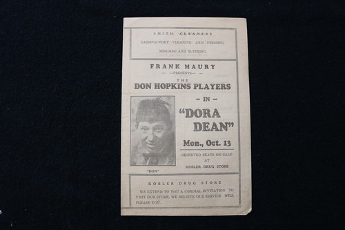1920'S DORA DEAN - DON HOPKINS PLAYERS - PROGRAM - K 1894 | eBay