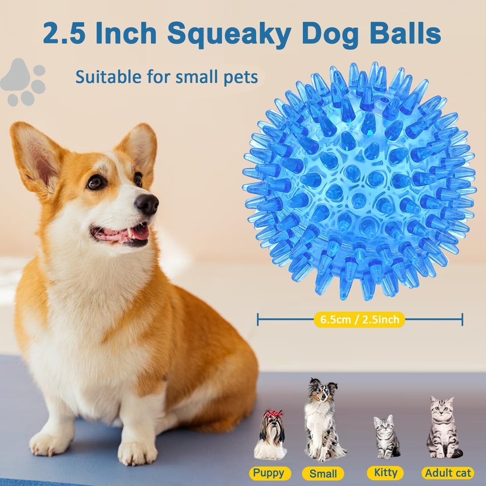 12 Pack 2.5 Inch Squeaky Dog Toy Balls Spikey Dog Balls Large Dogs Chew Toys | eBay