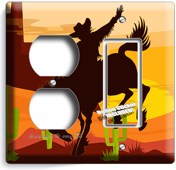 WILD WEST WESTERN COWBOY HORSE SOUTHWEST CANYON LIGHT SWITCH OUTLET ...
