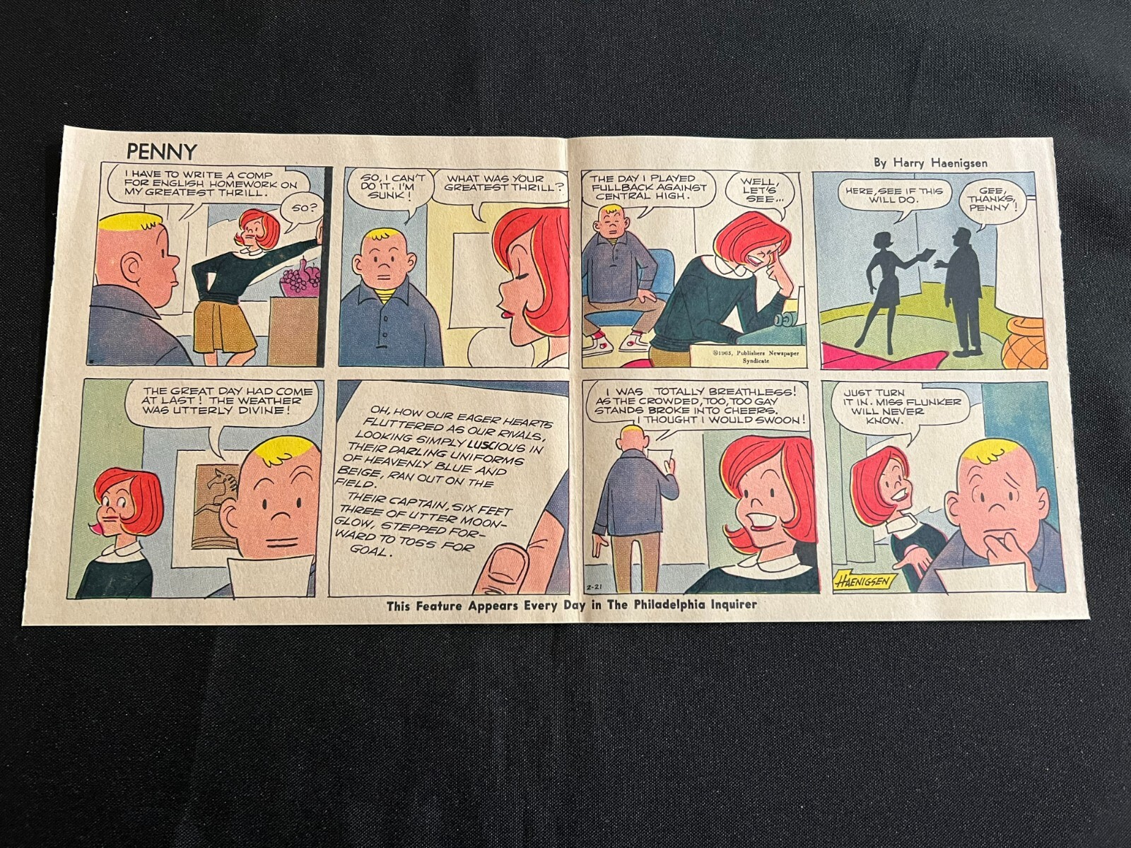 #02 PENNY by Harry William Haenigsen Lot of 9 Sunday Third Page Strips ...