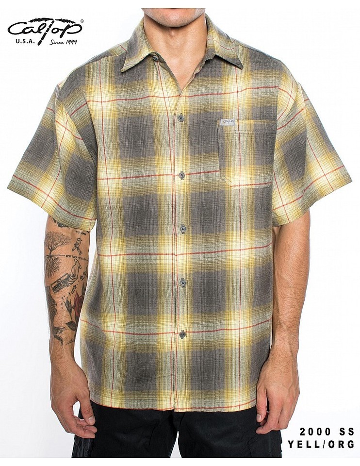 CALTOP OLD SCHOOL FLANNEL VETERANO SHORTSLEEVE SHIRT PLAID SM-5X ...