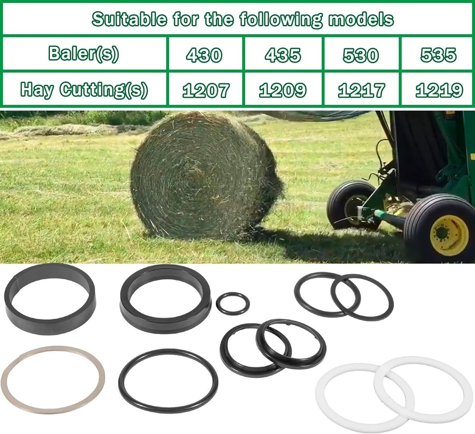 Hydraulic Gate Cylinder Seal Kit AE43288 for John Deere 530 Round Baler ...