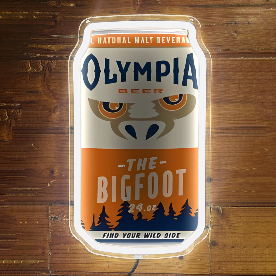 Olympia Beer The Bigfoot Pub Beer Sign Man Cave Neon Sign Light Decor ...