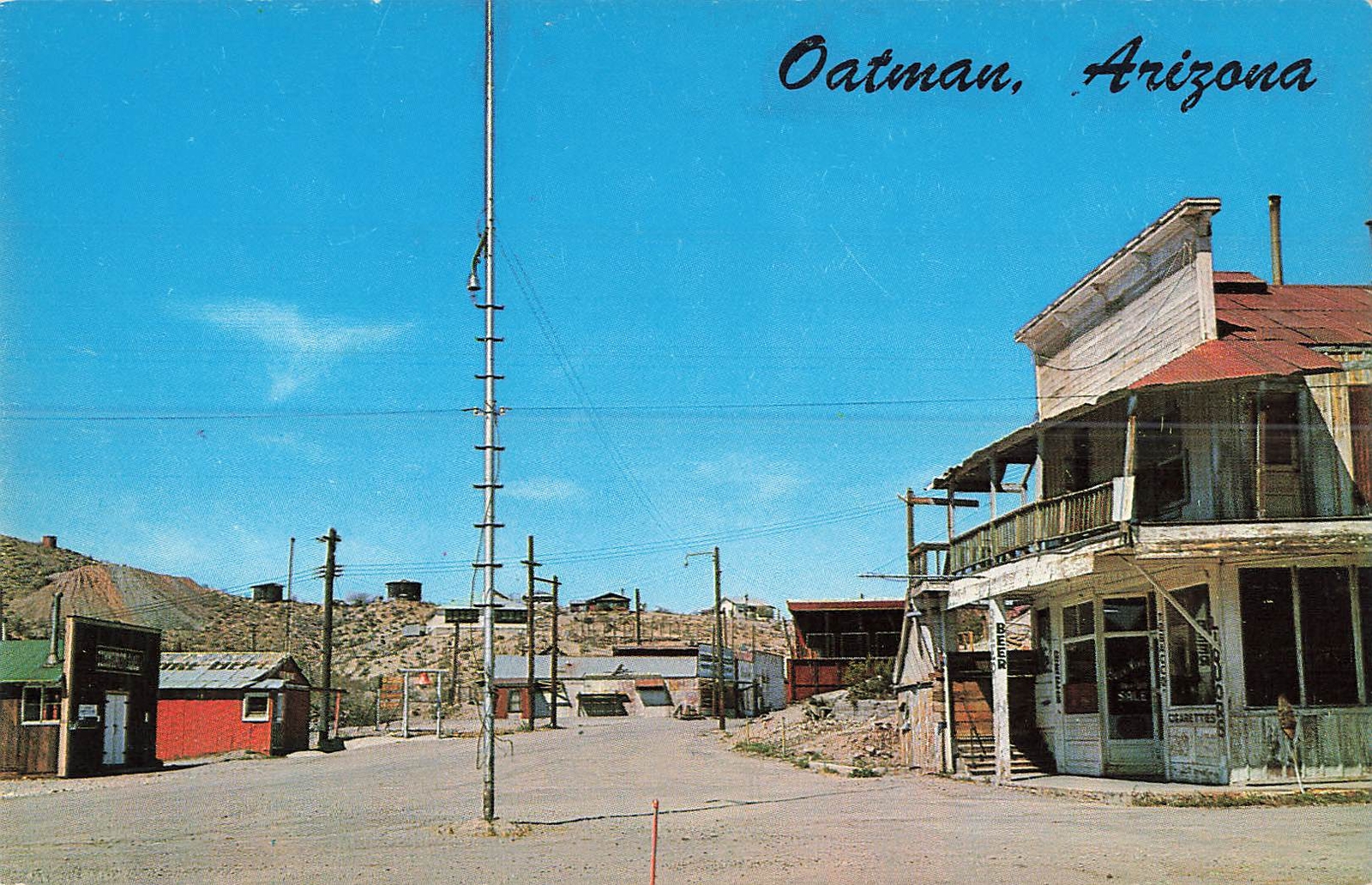 Vintage Postcard Street Scene Main Street Oatman Arizona | eBay