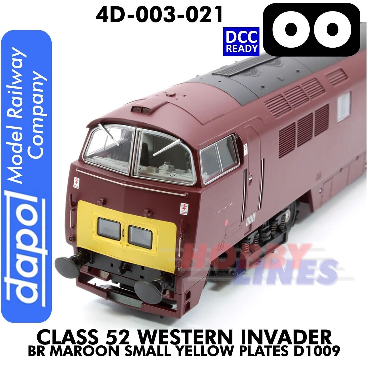 Class 52 WESTERN INVADER BR MAROON SYP D1009 DCC Ready OO DAPOL 4D-003 ...
