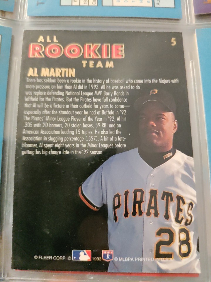 1993 Fleer Ultra All Rookie Team Baseball Card #5 Al Martin, Pirates | eBay