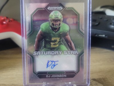2023 Prizm Draft DJ Johnson Rookie Auto Carolina Panthers Oregon Ducks ...