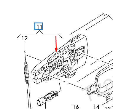 AUDI A7 4G REAR RIGHT DOOR EXTERIOR HANDLE BRACKET LHD 4H0837886 NO ...